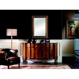 JVmoebel Wohnzimmer-Set Holz Luxus Italienische Möbel 2tlg Set Möbel Stil Barock Kommode mit Spiegel