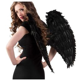 Boland Kostüm-Flügel Schwarze Federflügel 65 x 65 cm