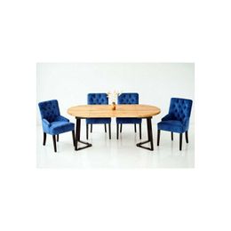 JVmoebel Essgruppe, Tisch + 6x Chesterfield Stuhl Gruppe Stühle Garnitur Polster Lehn
