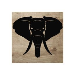 Namofactur Wanddekoobjekt XXL Elefanten Kopf Holz Wandtattoo Wand Deko Wanddeko Groß