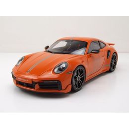 Minichamps Modellauto Porsche 911 992 Turbo S Coupe Sport Design 2021 orange Modellauto