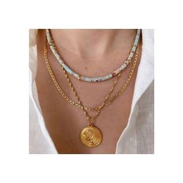 GOLDEN Charm-Kette Sommerliche Medusa Halskette aus Glasperlen