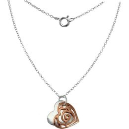 SilberDream Silberkette SilberDream Herz Halskette silber rose (Halskette)