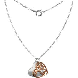 SilberDream Silberkette SilberDream Herz Halskette silber rose (Halskette)
