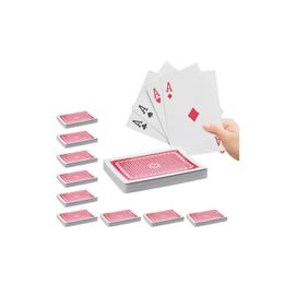 Relaxdays Spiel, 10 x Pokerkarten Jumbo 54 Karten