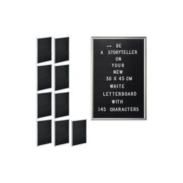 Relaxdays Memoboard 10 x Letterboard 30 x 45 cm silber