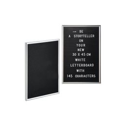 Relaxdays Memoboard 2 x Letterboard 30 x 45 cm silber