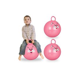 Relaxdays Hüpfspielzeug 3 x Hüpfball Kinder pink