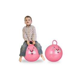 Relaxdays Hüpfspielzeug 2 x Hüpfball Kinder pink