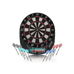 Physionics Dartscheibe Dart-Scheibe Elektronisch 12 Soft Pfeile E-Dartboard Profi Dartspiel