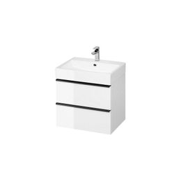 KOLMAN Waschbeckenunterschrank Badmöbel Set VIRGO 60 Badezimmerschrank (Schwarz Möbelgriffe)