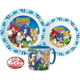 Sonic SEGA Kindergeschirr-Set Sonic the Hedgehog Geschirrset Frühstück Kind Besteckset Kindergarten