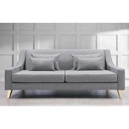 JVmoebel 3-Sitzer, Dreisitzer Sofa 3 Sitzer Sofas Luxus Sitzer Stoff Grau Wohnzimmer