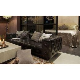 JVmoebel 3-Sitzer Chesterfield Design Polster Couch Leder Sofa Garnitur Luxus Textil