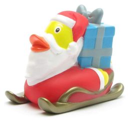 Duckshop Badespielzeug Weihnachtsmann Badeente auf Schlitten