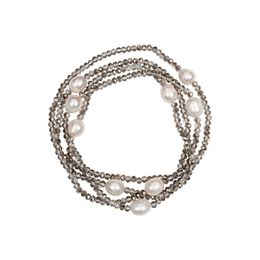 Célia von Barchewitz Perlenkette lang "KRISTALLKLAR" Kristallkette für Damen mit 9 BIWA Perlen