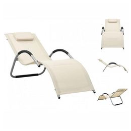 vidaXL Gartenlounge-Sessel Liegestuhl Relaxstuhl Gartenliege Sonnenliege mit Nackenkissen Textile