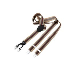 DonDon Hosenträger DonDon® Herren Hosenträger breit 4 Clips mit Leder in Y-Form elastisch (1-St) Y-Form