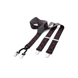 DonDon Hosenträger DonDon® Herren Hosenträger breit 4 Clips mit Leder in Y-Form elastisch (1-St) Y-Form