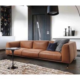JVmoebel 4-Sitzer, Design XXL Big Sofa Couch Leder Couchen Gelbe 4 Sitzer Polster 255 cm