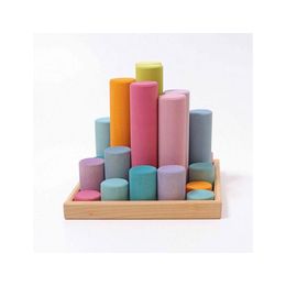 GRIMM´S Spiel und Holz Design Spielbausteine Große Bauwalzen Pastell 25 Teile Holzspielzeug Stapelsteine