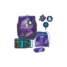 Scout Schulranzen Scout Alpha Exklusiv Superflash Purple Magic Schulranzen-Set 4-teilig