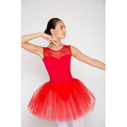 tanzmuster Tüllkleid Ballett Tutu Lottie mit Spitzeneinsatz Ballettkleid aus weicher Baumwolle mit langem Tüllrock