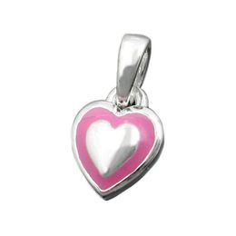 Gallay Herzanhänger 8x6mm kleines Herz rosa lackiert Silber 925 (Anhänger