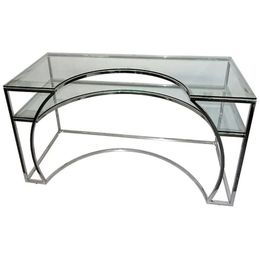 Casa Padrino Schreibtisch Luxus Designer Schreibtisch Silber 140 x 70 x H. 75 cm