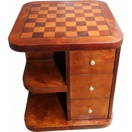 Casa Padrino Gamingtisch Art Deco Spieltisch Schach / Dame Mahagoni Mod2 L 50 x B 50 x H 55 cm
