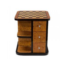 Casa Padrino Gamingtisch Art Deco Spieltisch Schach / Dame Mahagoni L 50 x B 50 x H 55 cm