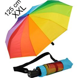 iX-brella Taschenregenschirm XXL Regenbogen Trekking-Schirm 16-Farben Automatik