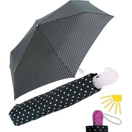 iX-brella Taschenregenschirm Mini Schirm Automatik gepunktet Griff UV-sensitiv