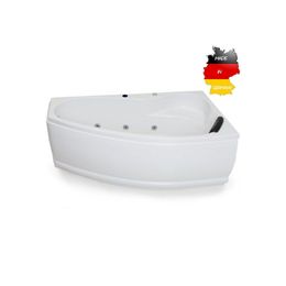Basera® Basera® Whirlpool-Badewanne BASIC Indoor Eck-Whirlpool Badewanne Formentera Rechts 160 x 90 cm