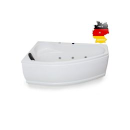 Basera® Basera® Whirlpool-Badewanne BASIC Indoor Eck-Whirlpool Badewanne Formentera Links 160 x 90 cm