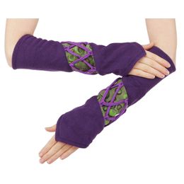 PUREWONDER Armstulpen Pulswärmer Handstulpen aus Fleece mit Schnürung hw4 (1 Paar)