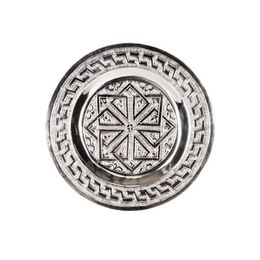 Marrakesch Orient & Mediterran Interior Tablett Orientalisches rundes Tablett aus Messing Mehdia 16cm Deko