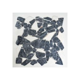 Mosani Mosaikfliesen Mosaik Bruch Marmor Naturstein weiß schwarz anthrazit Küche Bad