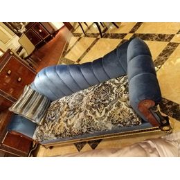 JVmoebel Chaiselongue Blauer Chaiselounge Antik Stil Sofa Liege Textil Barock Rokoko
