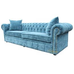JVmoebel 3-Sitzer Türkis Chesterfield Design Luxus Polster Sofa Couch Sitz