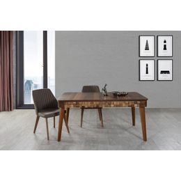 JVmoebel Esszimmer-Set, Italienisches Esszimmer Essgarnitur Tisch 2x Stühle Gruppe 3tlg