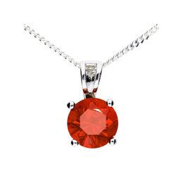 LÖB Kette mit Anhänger Kette Silber Zirkonia Solitär Glitzer Stein Anhänger Diamant Form Rot (Geschenke für Frauen Freundin Mutter Mama zum Geburtstag Muttertag Muttertagsgeschenk