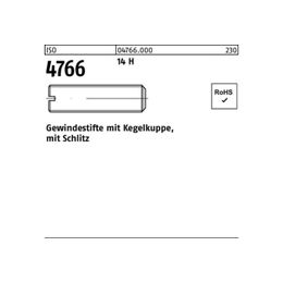 Reyher Gewindebolzen 200er Pack Gewindestift ISO 4766 Kegelkuppe/Schlitz M2x 6 14 H 200 St