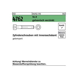 Reyher Zylinderschraube 200er Pack Zylinderschraube ISO 4762 Innen-6kt M8x55 10.9 galv.verz. 2