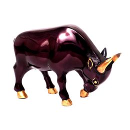 Brillibrum Dekofigur Figur Stier Bulle Kuh Metall Statue Skulptur Börse Banker Trader Aktien Büffel Bison Silber Braun Messing Dekofigur Dekoration Tischdeko Bulle