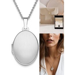 Amoonic Amulett Medaillon Oval zum Öffnen für Bilder Silber 925