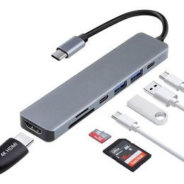 neue dawn Laptop-Dockingstation 7 Port USB C Hub 4K HDMI 85W PD für iPhone Samsung iPad Adapter