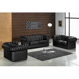 JVmoebel Wohnzimmer-Set Ledersofa Couch Sofagarnitur 3+2+1 Garnitur Design 100% Leder Sofort