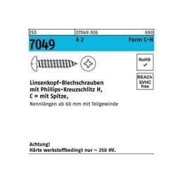 Reyher Blechschraube 500er Pack Blechschraube ISO 7049 LIKO Spitze/PH C 4