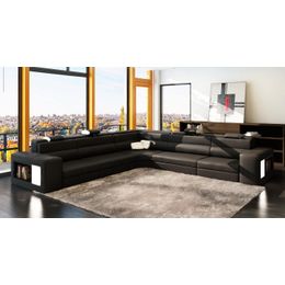 JVmoebel Ecksofa Luxus großes L-Form Sofa Orange Eckgarnitur+LED Brandneu